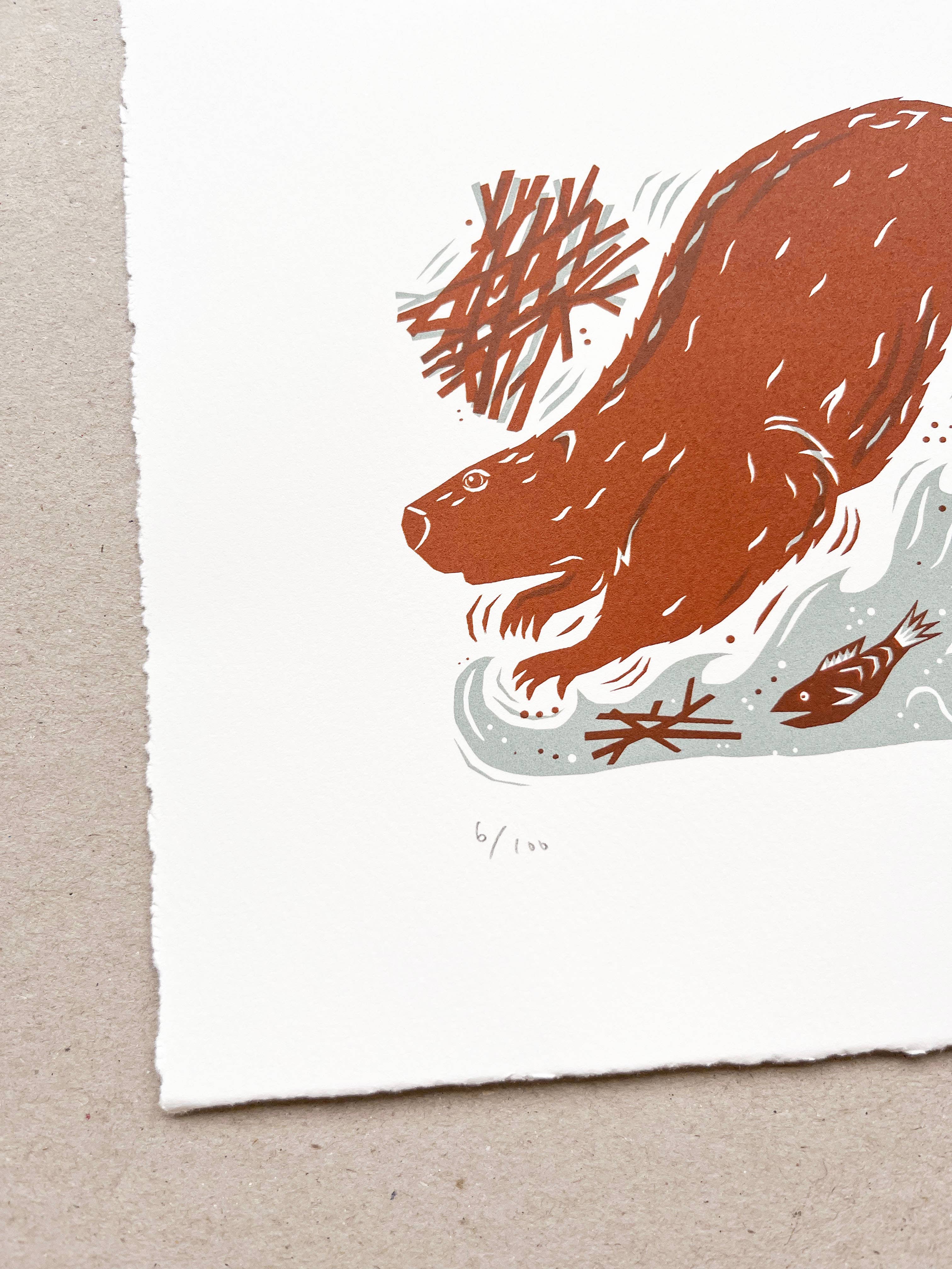 Beaver Screen Print