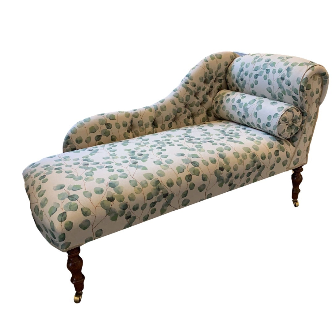 Cream Leaves Chaise Lounge